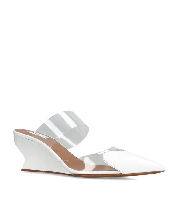 Alaïa Le Coeur Wedge Mules - White