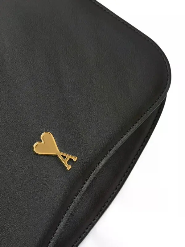 AMI Paris Cowhide Leather Paris Bag - Black