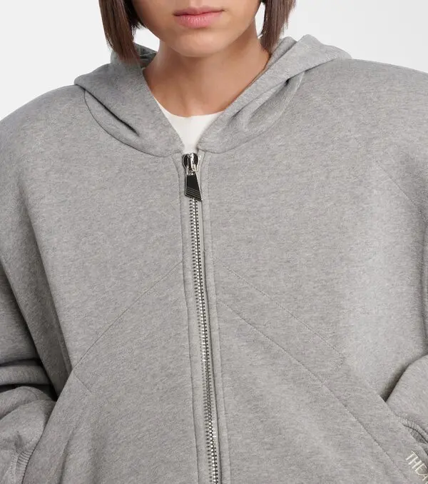 Attico Cotton Jersey Zip-up Hoodie