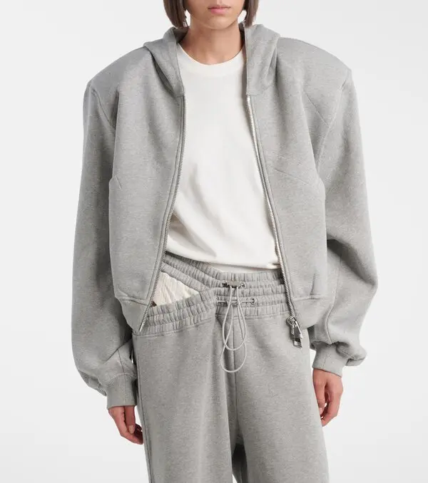 Attico Cotton Jersey Zip-up Hoodie