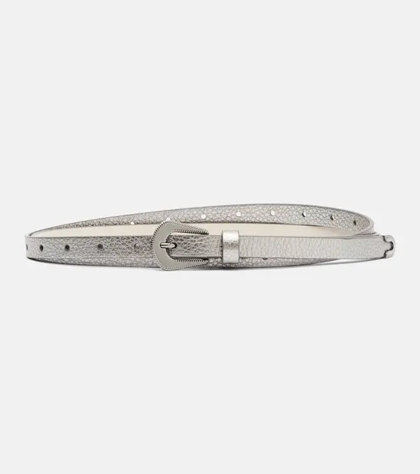 Brunello Cucinelli Metallic Leather Belt - Silver