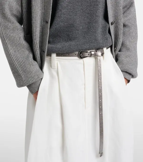 Brunello Cucinelli Metallic Leather Belt