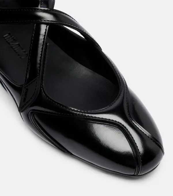 Attico Floor 01 Patent Leather Ballet Flats - Black