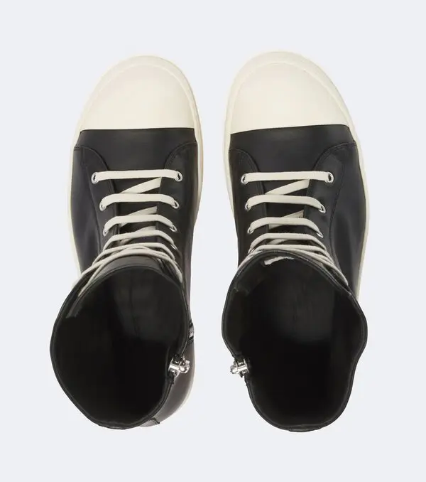 Rick Owens Jumbolace Leather High-top Sneakers