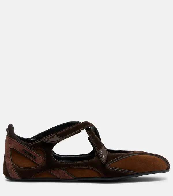 Attico Floor 01 Suede Ballet Flats - Brown