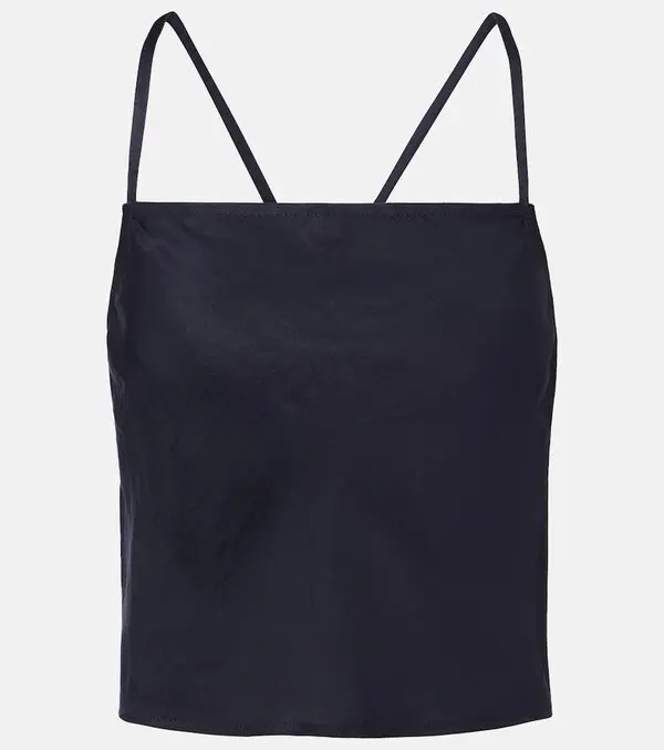 LESET Daniel Open-back Crop Top - Blue