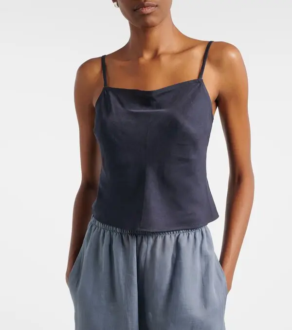LESET Daniel Open-back Crop Top - Blue