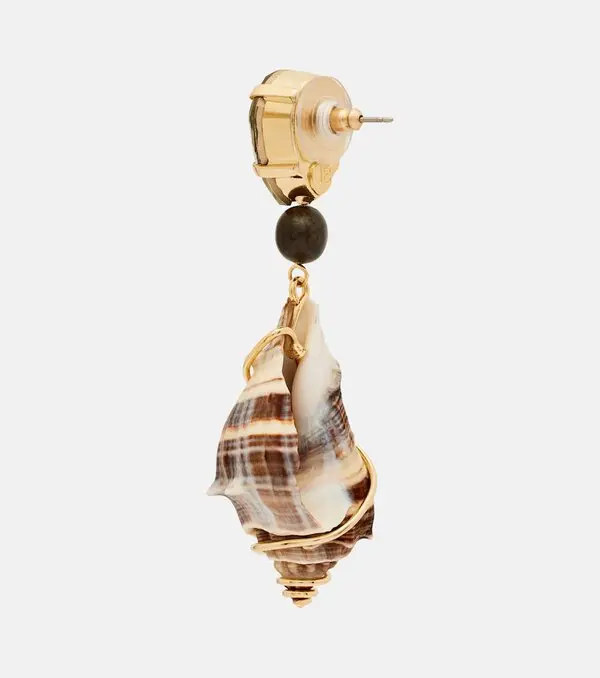 JENNIFER BEHR Crystal-embellished Seashell Drop Earrings