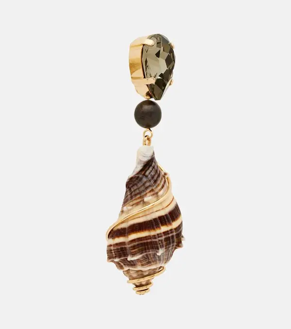 JENNIFER BEHR Crystal-embellished Seashell Drop Earrings