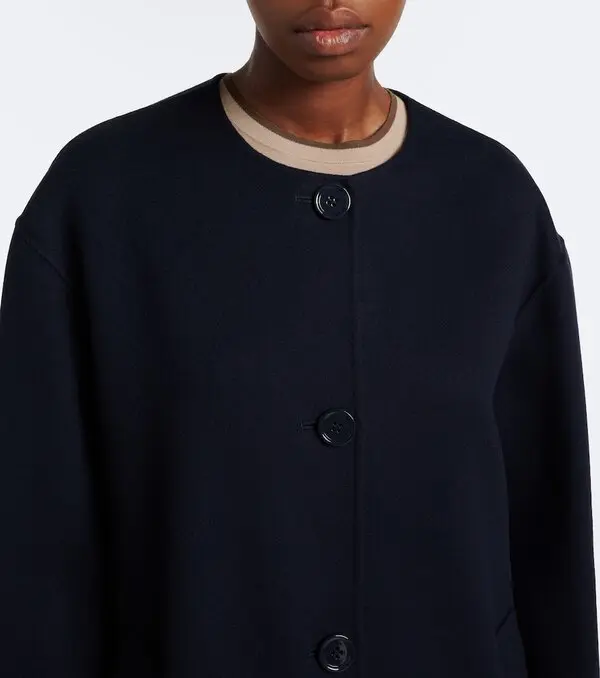 Max Mara Scarf Detail Virgin Wool Coat