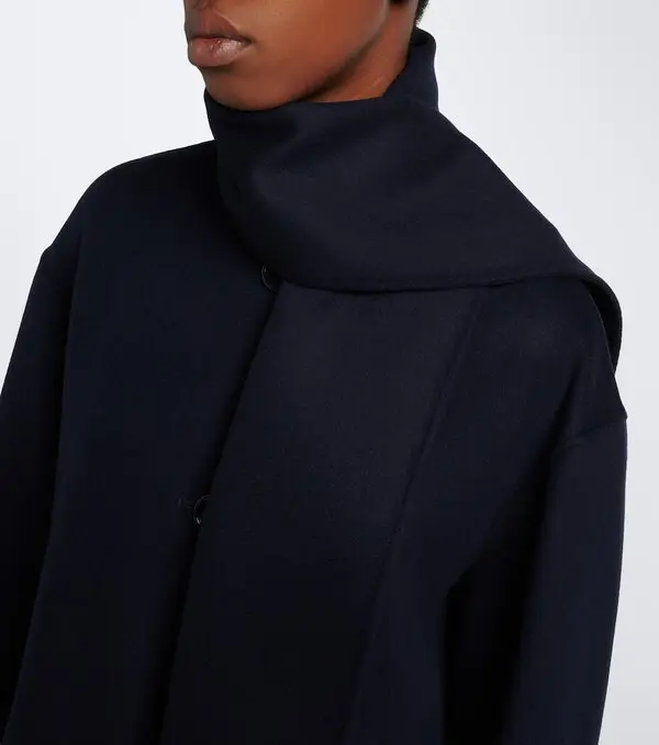 Max Mara Scarf Detail Virgin Wool Coat