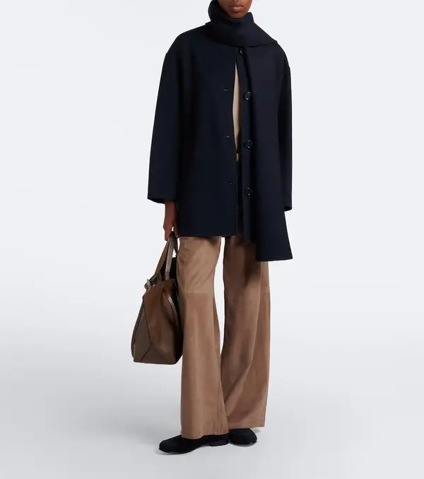 Max Mara Scarf-detail Virgin Wool Coat