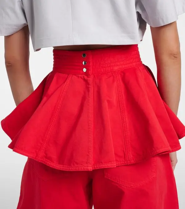 Alaïa Peplum Denim Belt - Red