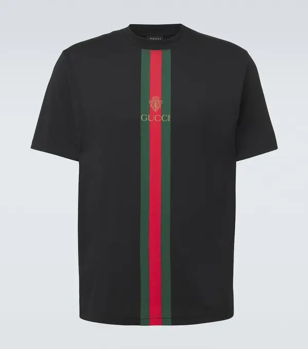 Gucci Web Stripe Cotton Jersey T-shirt