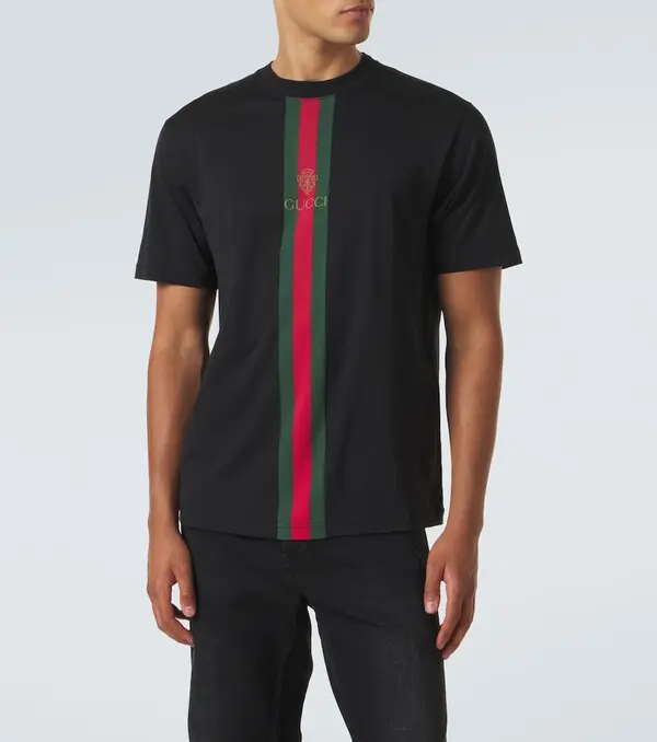 Gucci Web Stripe Cotton Jersey T-shirt