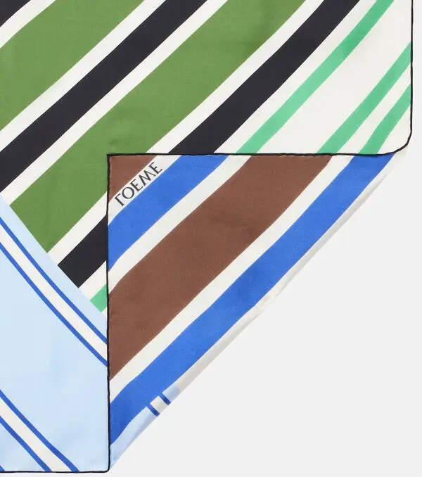 Loewe Striped Silk Twill Scarf - Multicoloured