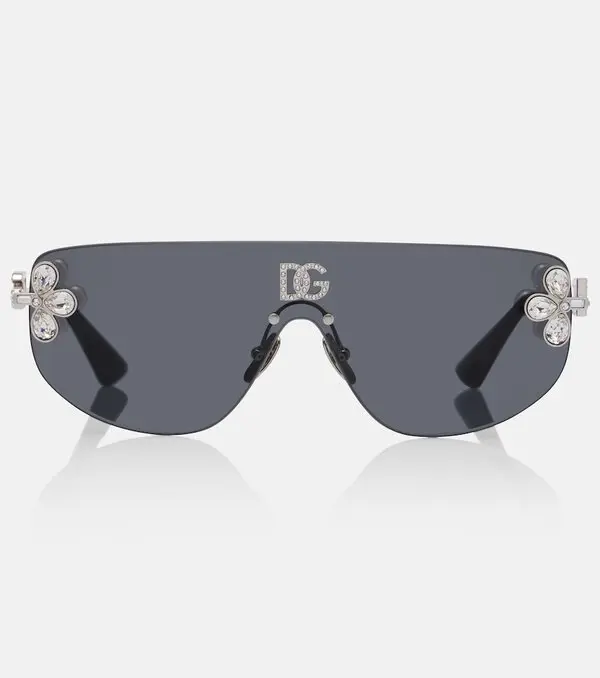 Dolce & Gabbana Embellished Aviator Sunglasses - Silver