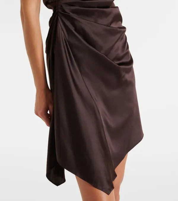 Staud Adriana Draped Silk-blend Minidress