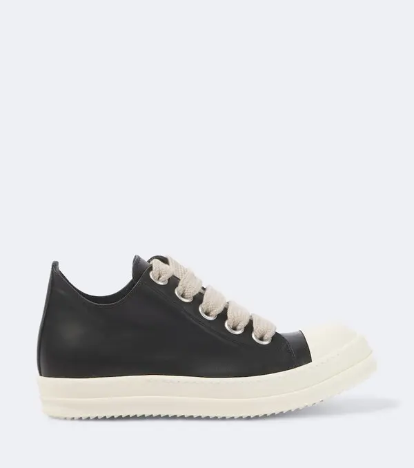 Rick Owens Jumbolace Leather Low-top Sneakers - Black