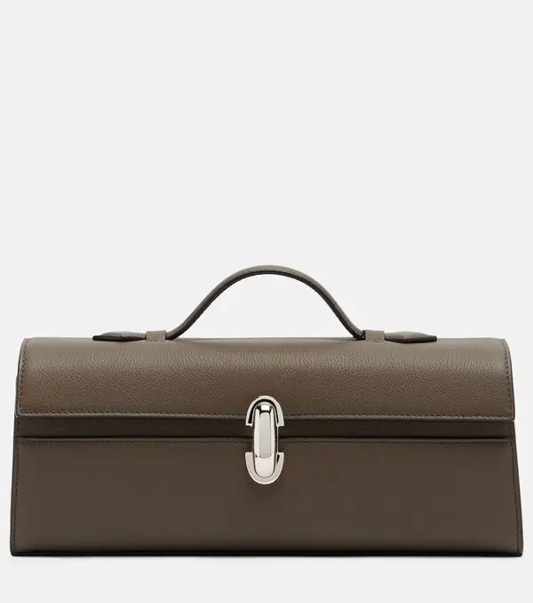 Savette Symmetry Slim Top-handle Bag In Leather - Brown