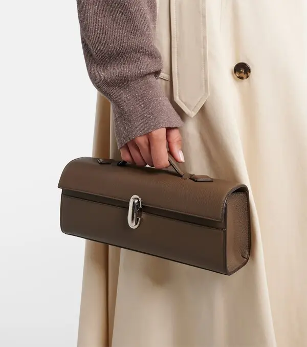 Savette Symmetry Slim Top-handle Bag In Leather - Brown