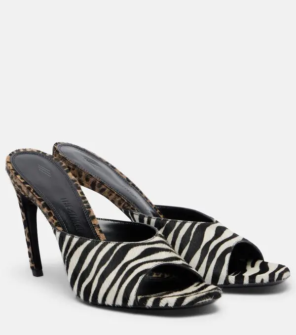 Attico Betta Zebra-print Calf Hair Mules - Multicoloured