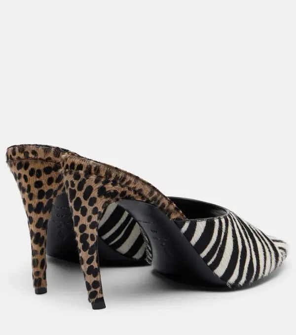 Attico Betta Zebra-print Calf Hair Mules - Multicoloured