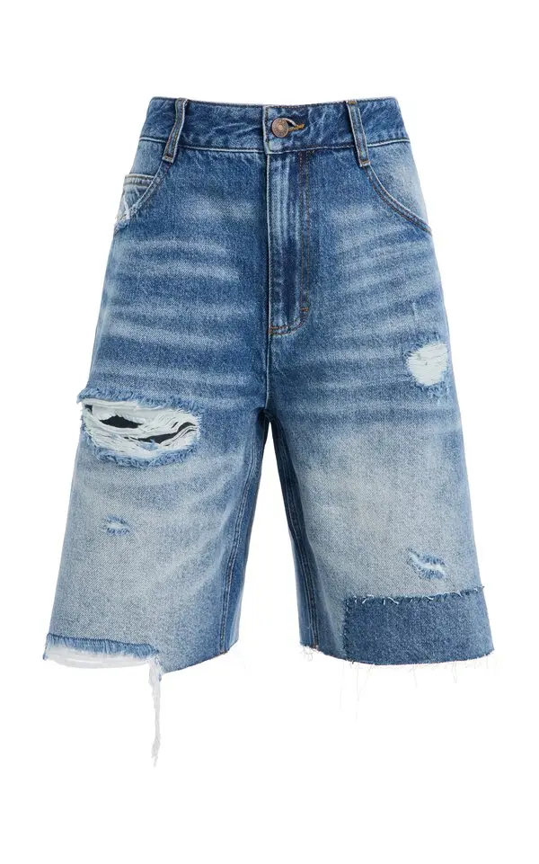 Sea Milene Denim Knee-length Shorts - Blue