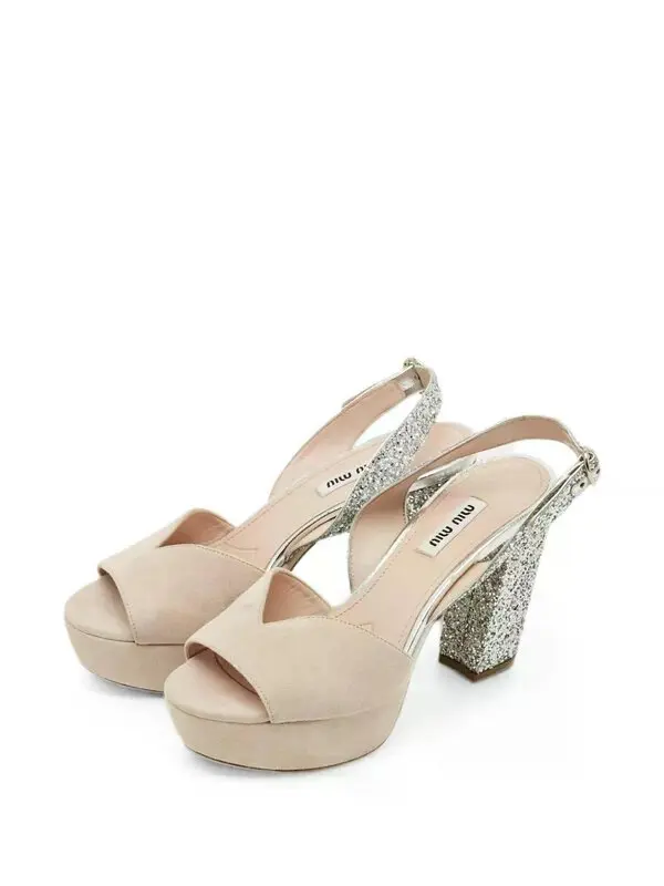 Miu Miu Glitter-effect Platform Sandals