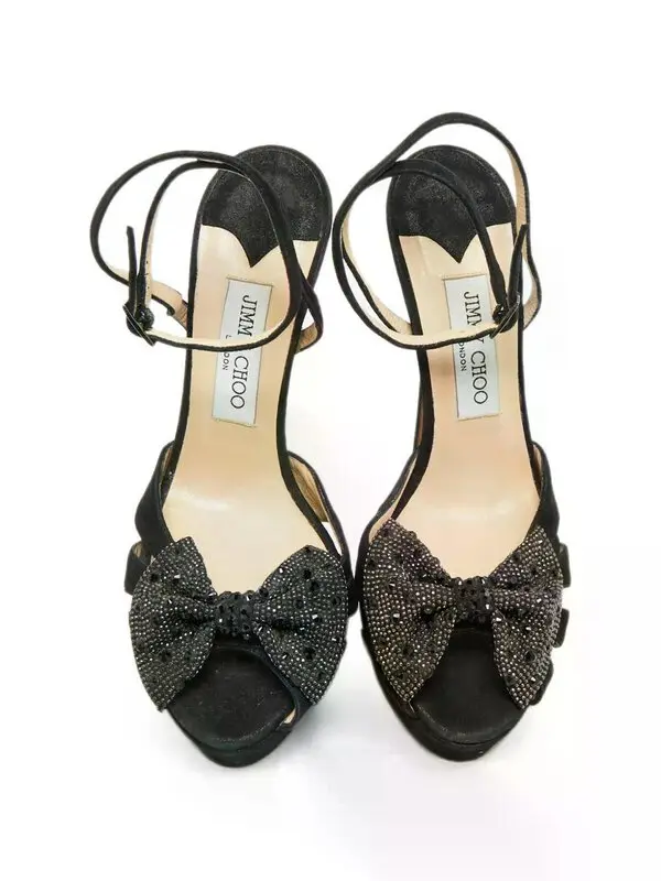 JIMMY CHOO Embellished Bow Platform Sandals