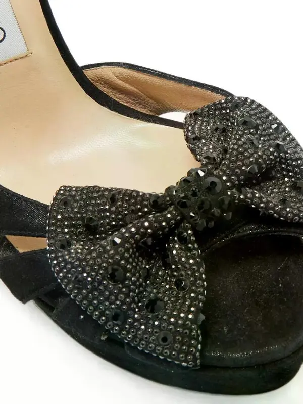 JIMMY CHOO Embellished Bow Platform Sandals