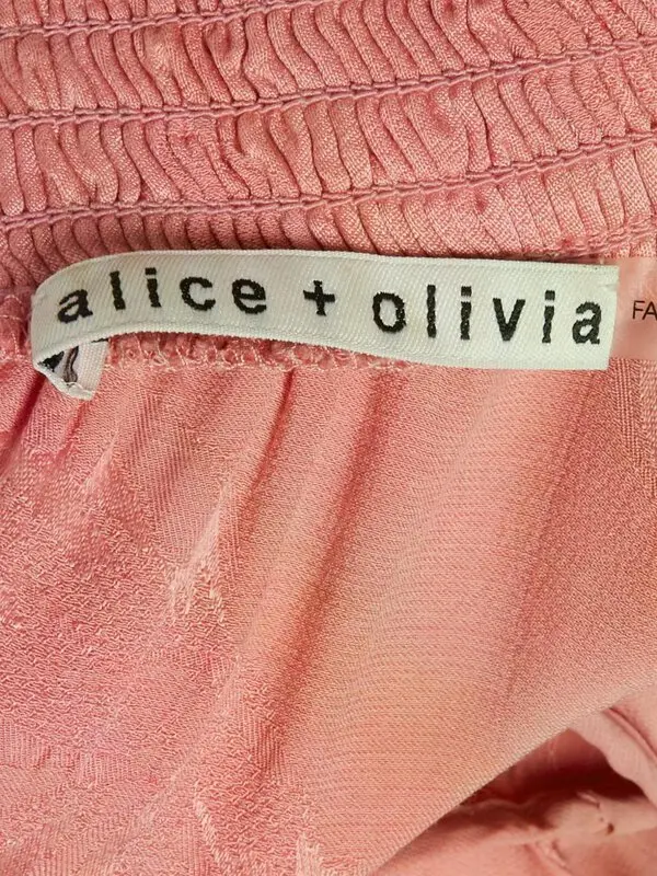 Alice + Olivia Jacquard Puff Sleeve Blouse