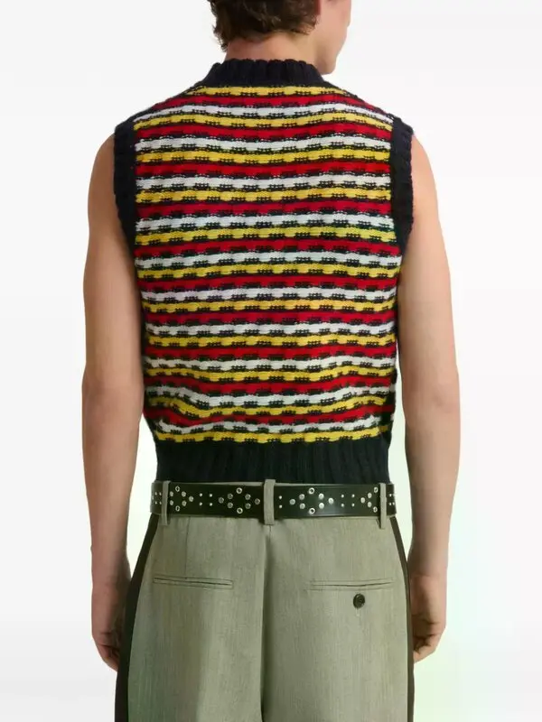 Marni Jacquard Shetland Wool Vest - Blue