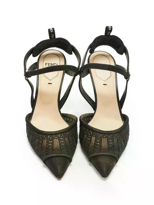 Fendi Colibri Heeled Pumps With Net Panels