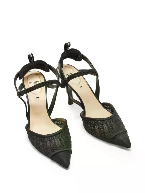 Fendi Colibri Heeled Pumps With Net Panels
