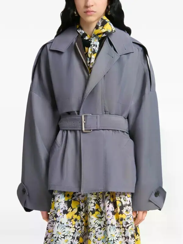 Marni Grey Nylon Blouson With Belt