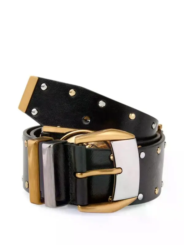 Versace Studded Leather Belt - Black