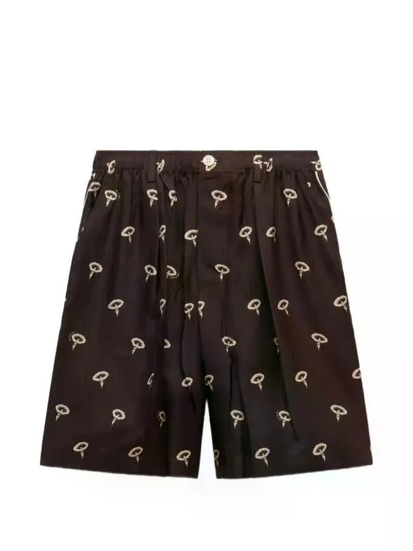 Marni Silk Twill Floral Print Pajama Shorts