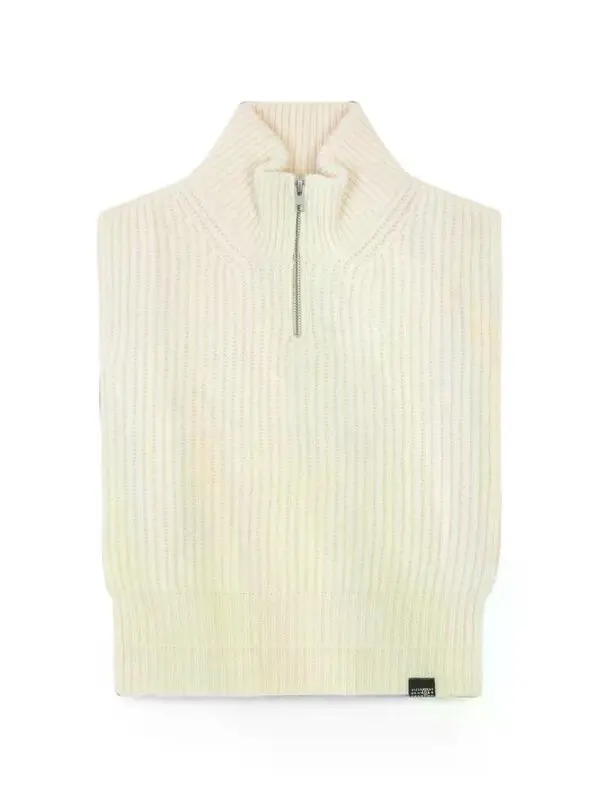 MAISON MARGIELA Ribbed Wool Sweater Vest - Neutrals