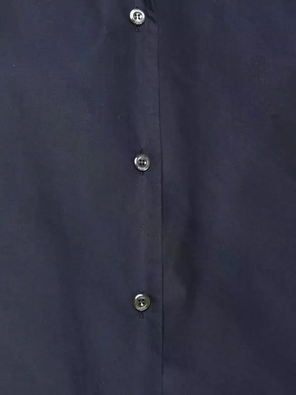 Fendi Cotton Shirt With Embroidered Collar And Ruched Sleeves
