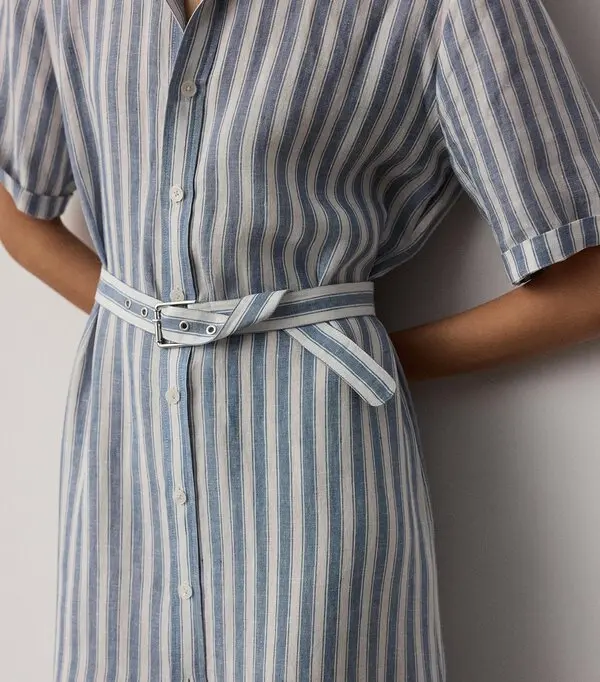 Ralph Lauren Carol Striped Linen Shirt Dress