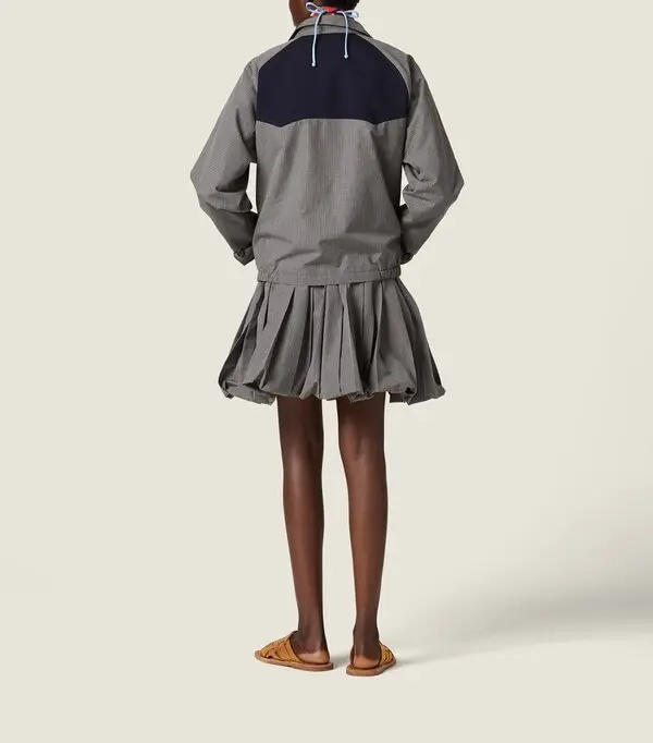 Miu Miu Cotton Gingham Check Jacket With Punto Stoffa Yoke