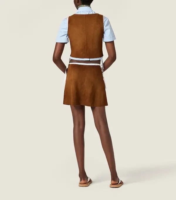 Miu Miu Waxed Suede Cropped Top