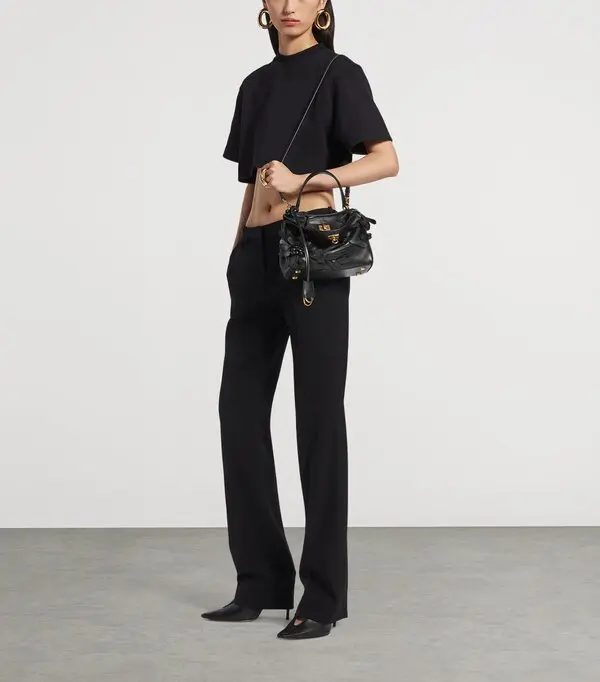 Balenciaga Mini Leather Floral Rodeo Top-handle Bag