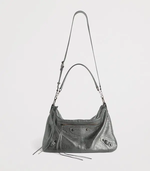 Balenciaga Lambskin Le City Moto Shoulder Bag