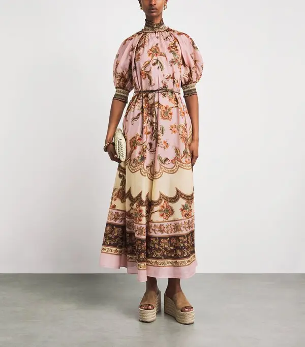 Zimmermann Silk Aster Billow Midi Dress