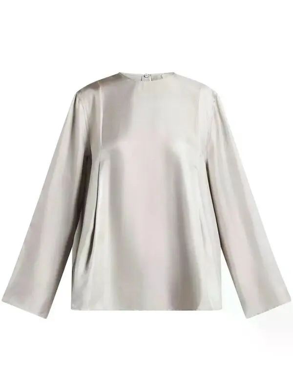 Loulou De Saison Adalyn Silk Blouse - Grey