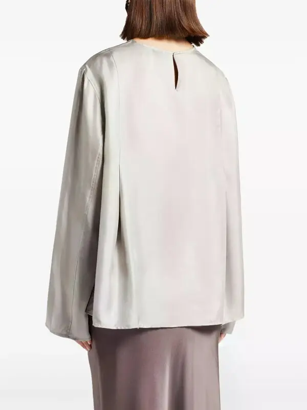 Loulou De Saison Adalyn Silk Blouse - Grey