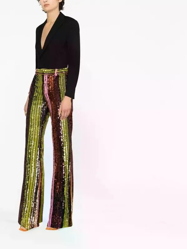Dsquared2 Striped Sequin Flared Trousers