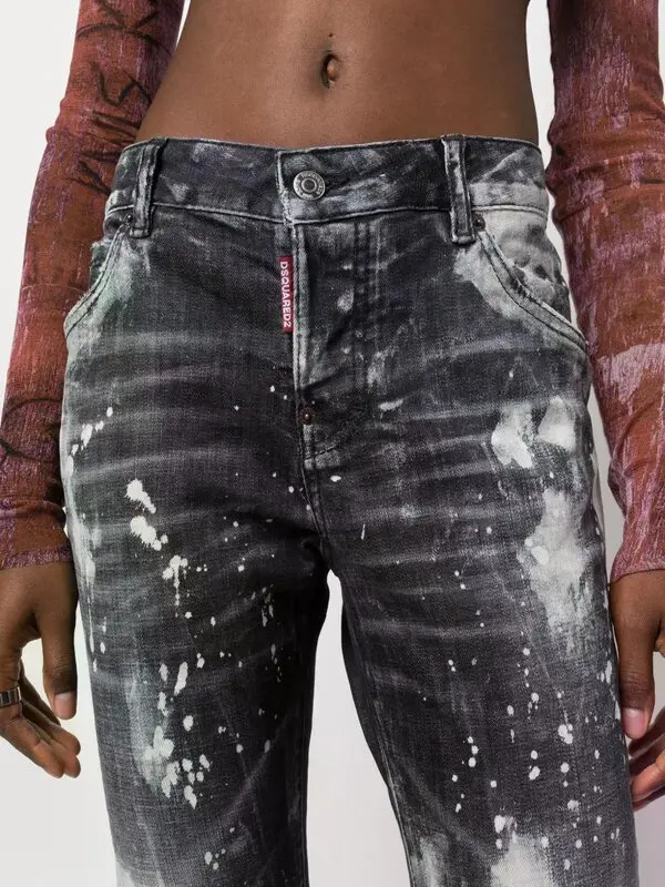 Dsquared2 Cropped Jeans With Paint Splatter Detail